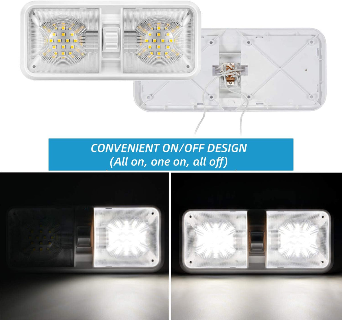 Kohree 12V LED Double Dome Light, 5 Pack