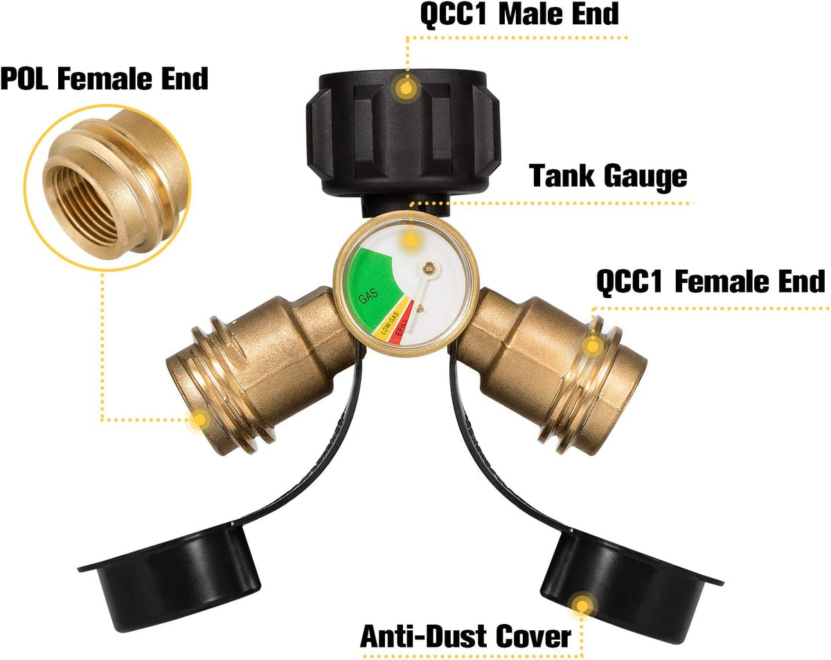 Kohree Propane Y Splitter | Easily Connect Two Propane Tanks