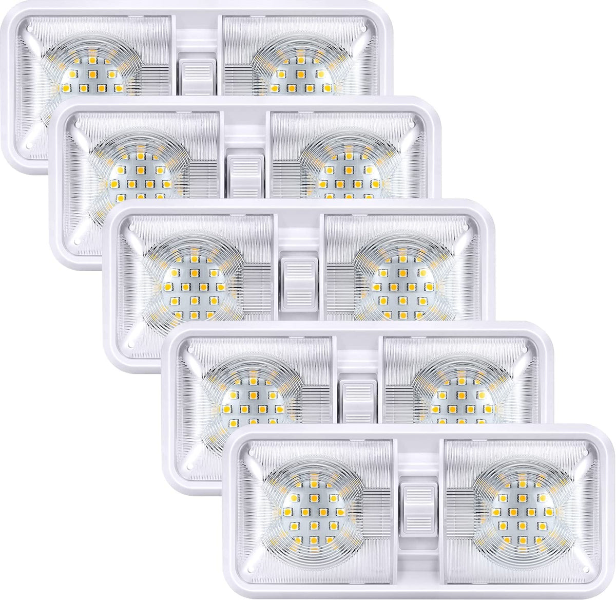 Kohree 12V LED Double Dome Light, 5 Pack