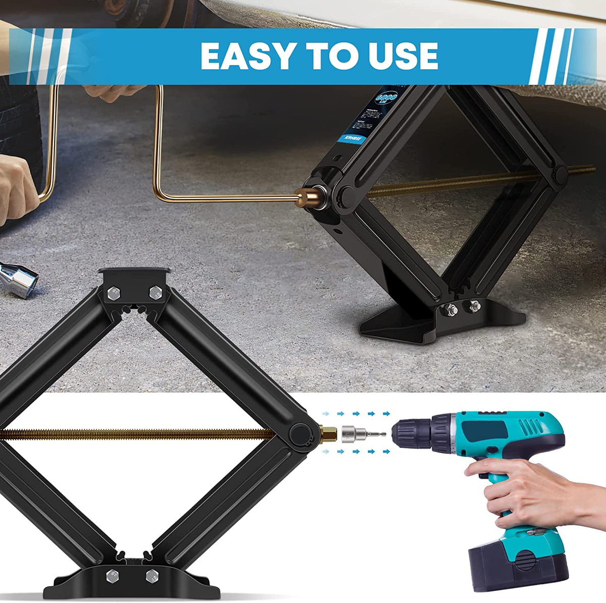 Kohree RV Leveling Scissor Jacks - Set of 2 Stabilizer Jacks